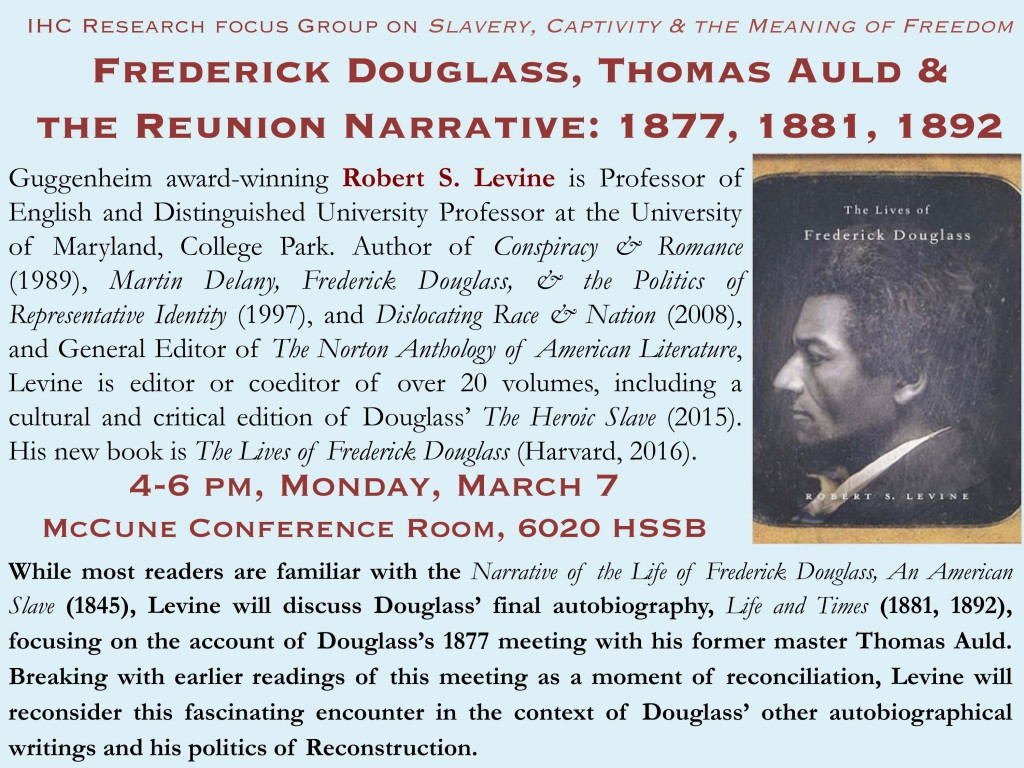 Frederick Douglass, Thomas Auld, and the Reunion Narrative, 1877, 1881 ...